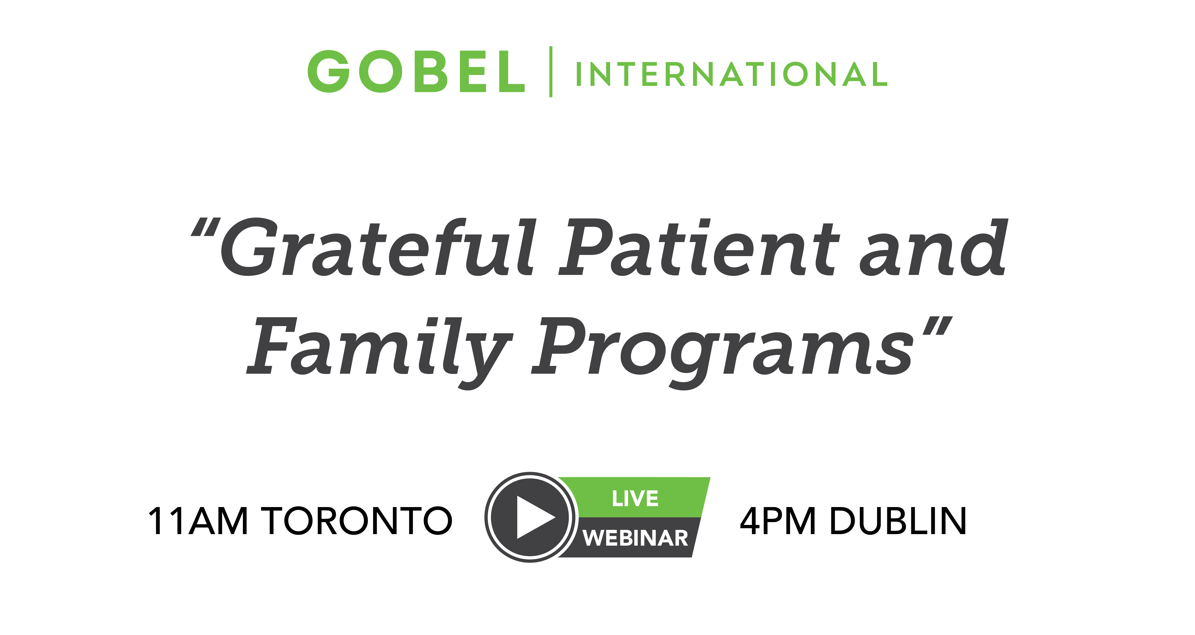 WEBINAR: International Grateful Patient Fundraising | GOBEL